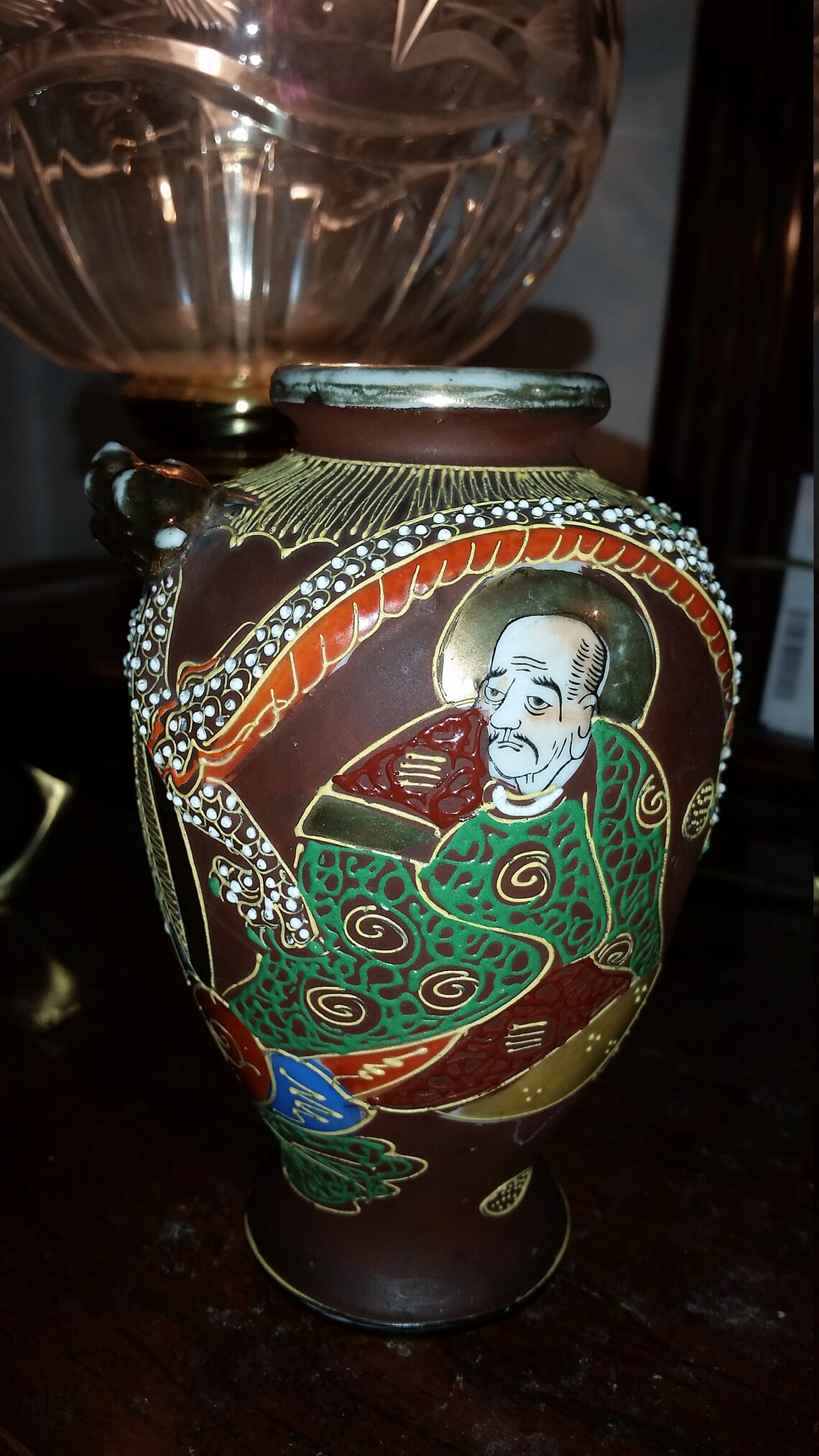 Rare Brown Satsuma Vase With Japanese Men Woman and Gold - Etsy