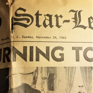 The Sunday Star Ledger November 24, 1963 "day of Mourning Tomorrow ...