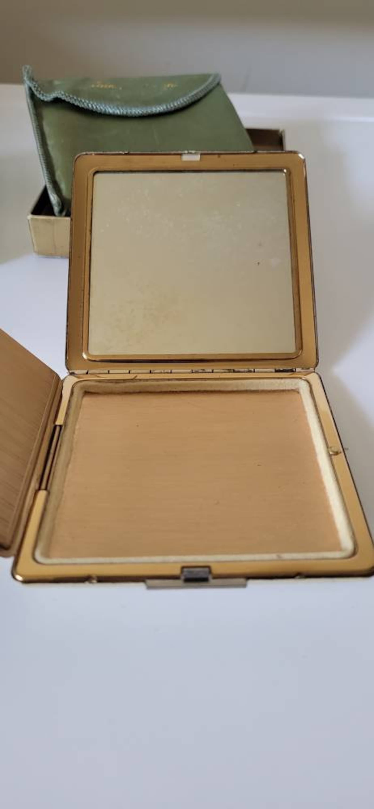 Vintage Elgin American 1940's Compact in Original Box, Gold Colored ...