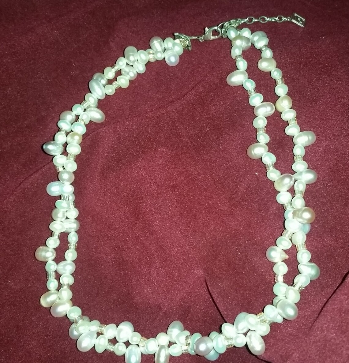 Akoya Pearl Necklace and Earrings Set, White and Rose Pearls With ...