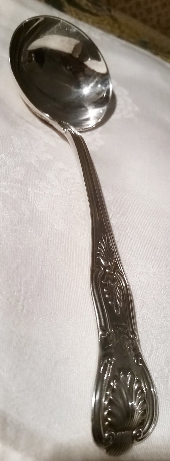 George Adams Pure Silver English Antique Gravy or Soup Ladle, Early ...