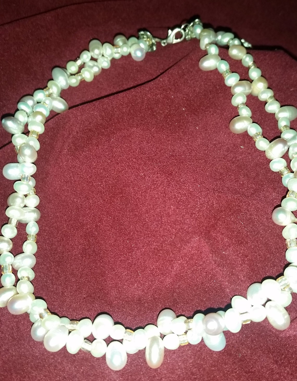 Akoya Pearl Necklace and Earrings Set, White and Rose Pearls With ...
