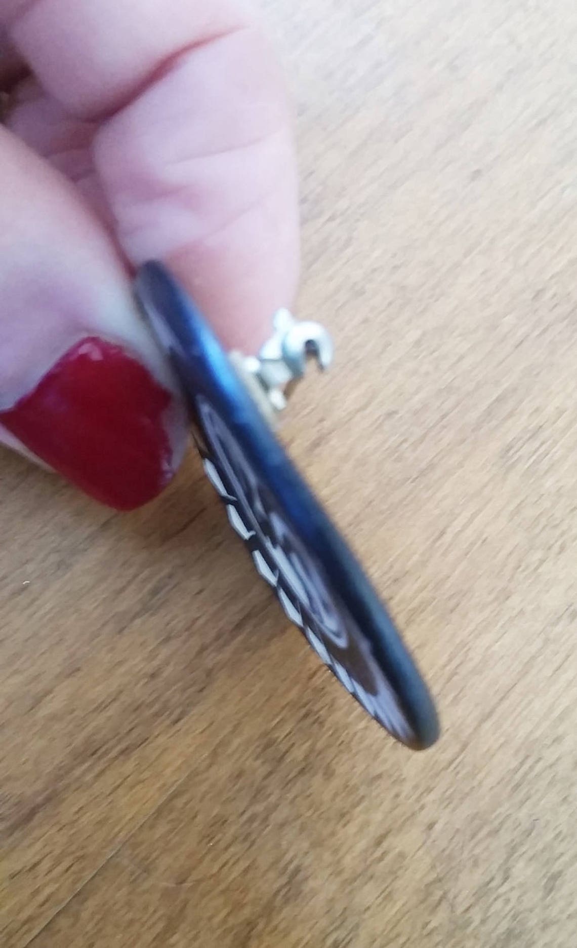 Signed Aboriginal Black and White Circular Clay Rabbit Pin, Rabbit Pin ...