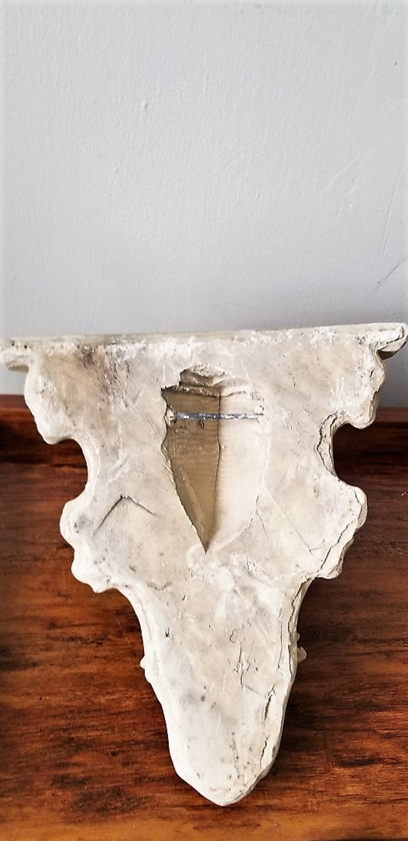 Large Plaster Wall Sconce and Shelf, Long Plaster Wall Sconce and Shelf ...