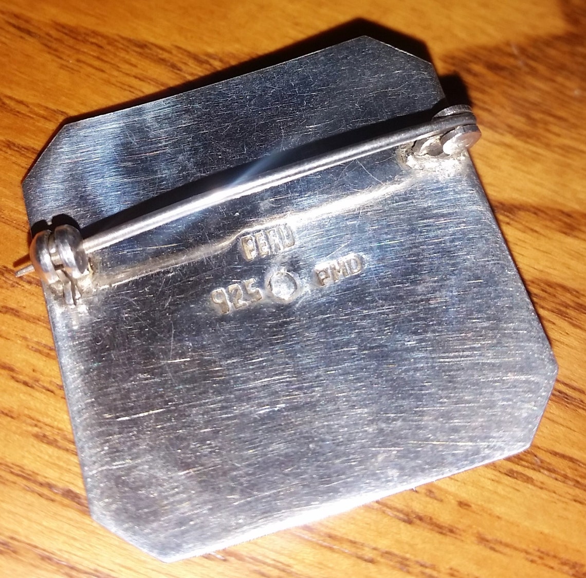 Hand-painted Unisex Vintage Sterling Square Peruvian Brooch/pin, 1940's ...
