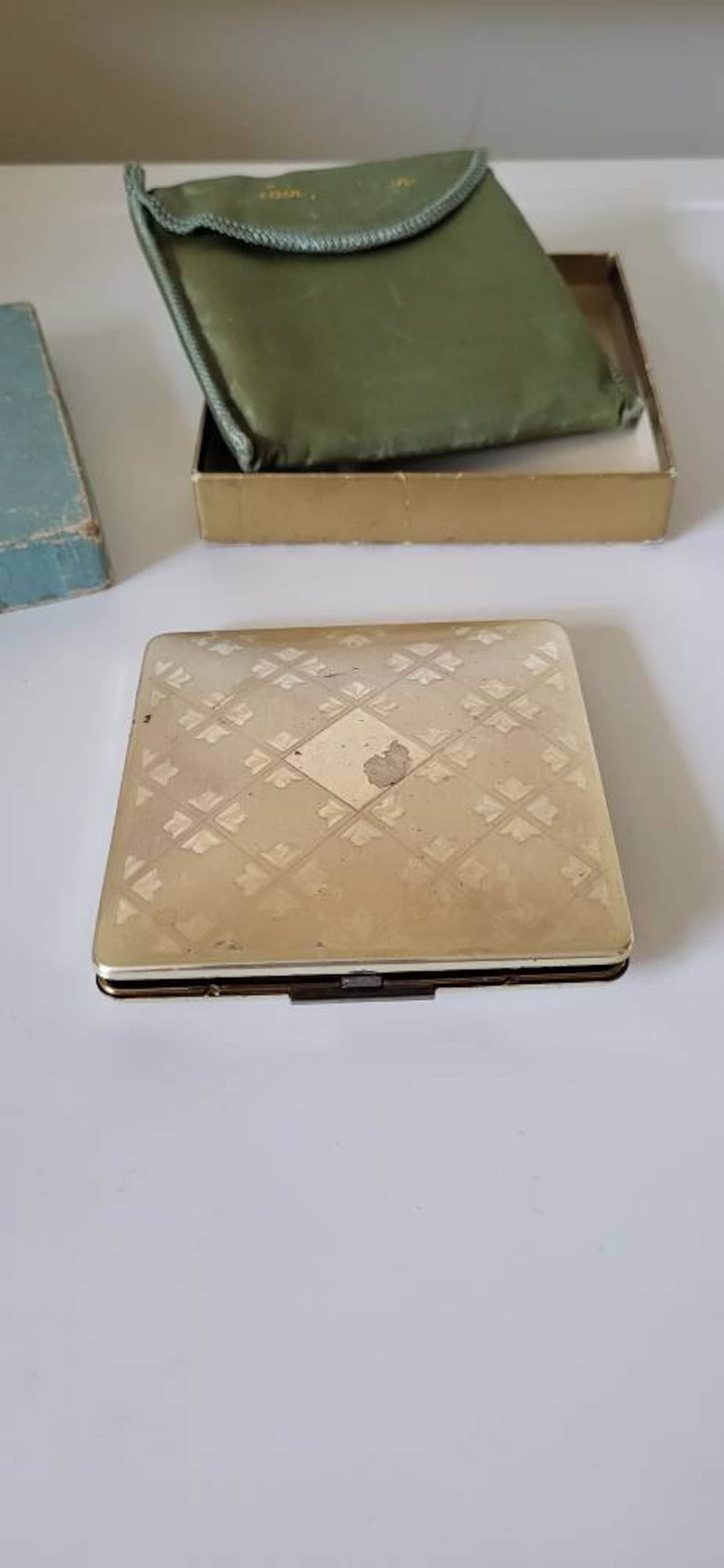 Vintage Elgin American 1940's Compact in Original Box, Gold Colored ...