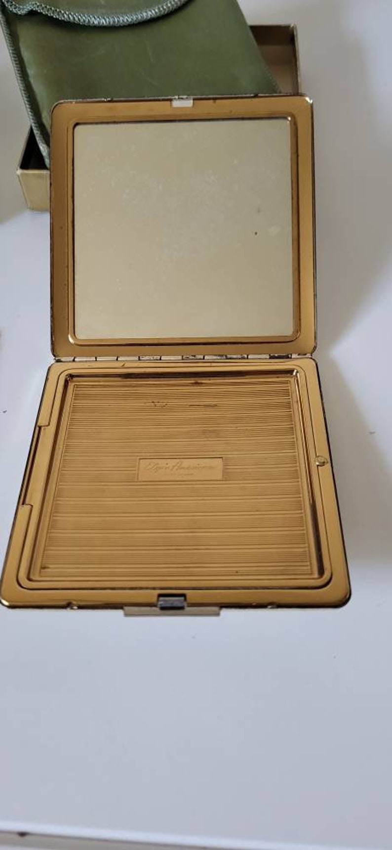 Vintage Elgin American 1940's Compact in Original Box, Gold Colored ...