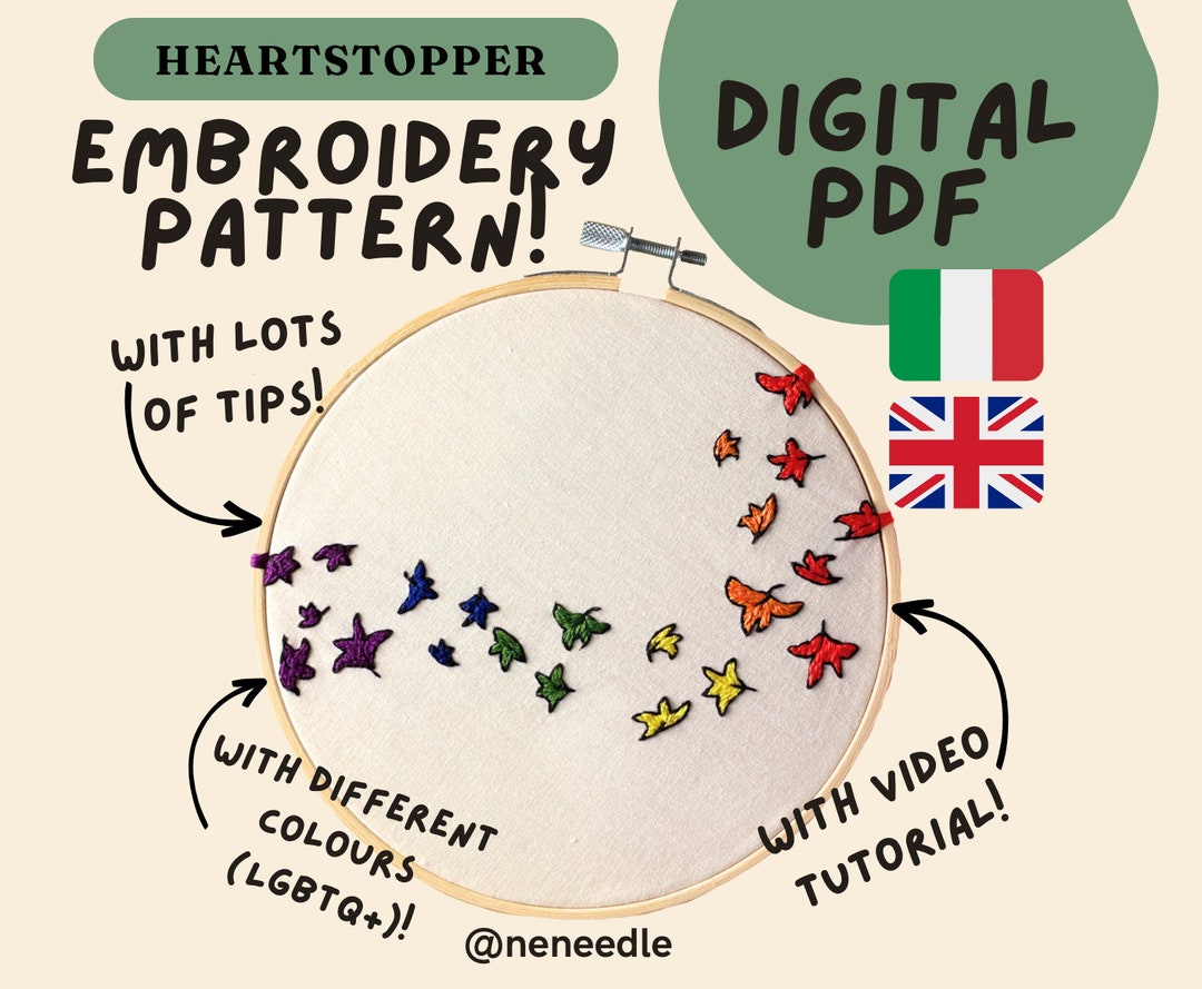 Heartstopper Embroidery Pattern for Beginners PDF Embroidery Pattern ...