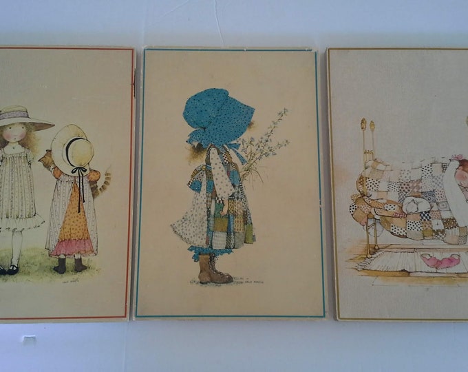 Vintage 1972 Holly Hobbie Wall Plaques Set Of 3 Carlton Cards Etsy