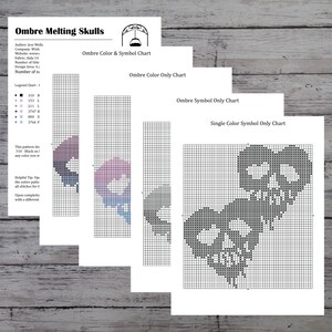 Pastel Goth Lovely Melting Skulls Cross Stitch Pattern - Etsy