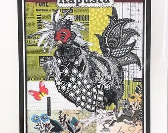 Reggie the Rooster Applique/collage Quilt Pattern - Etsy