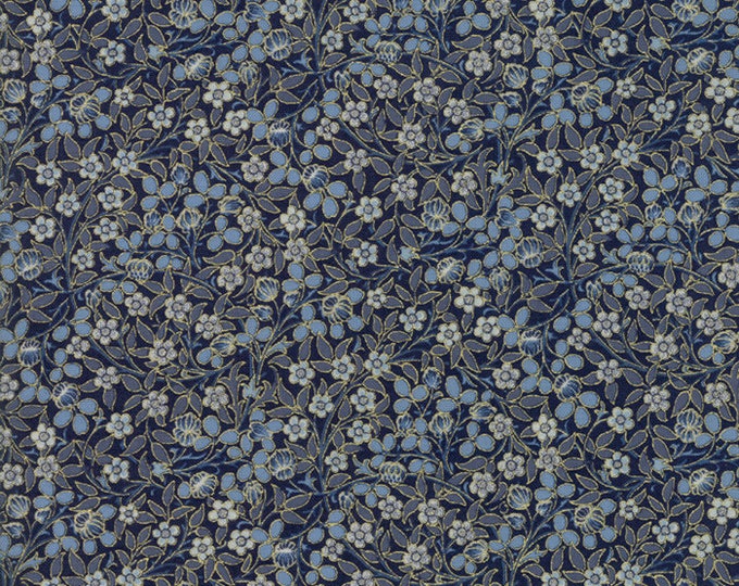 Moda MORRIS HOLIDAY Quilt Fabric by the 1/2 Yard by V&A Archives Indigo ...