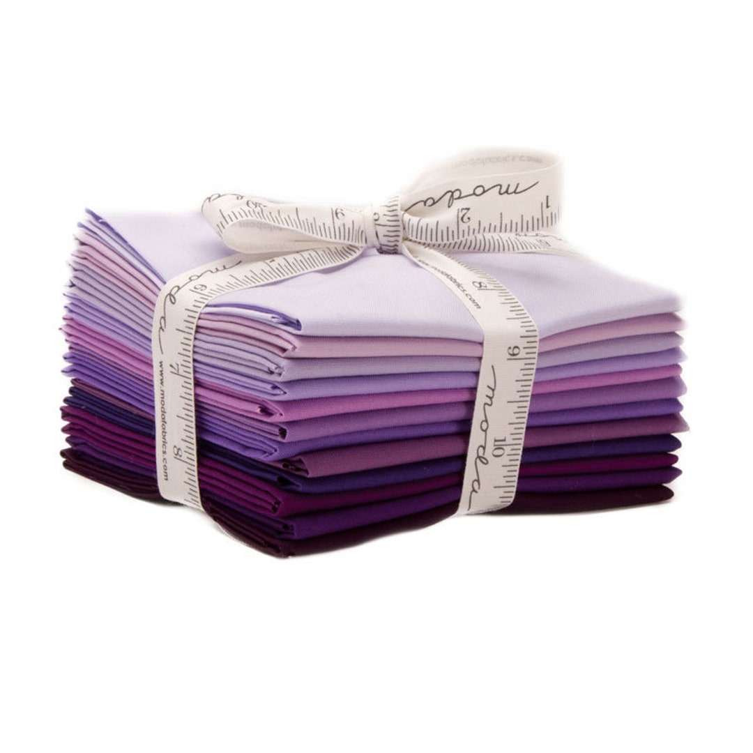 Moda BELLA SOLIDS 12 Purple Quilt Fabric Fat Quarter Bundle 9900AB 128 ...