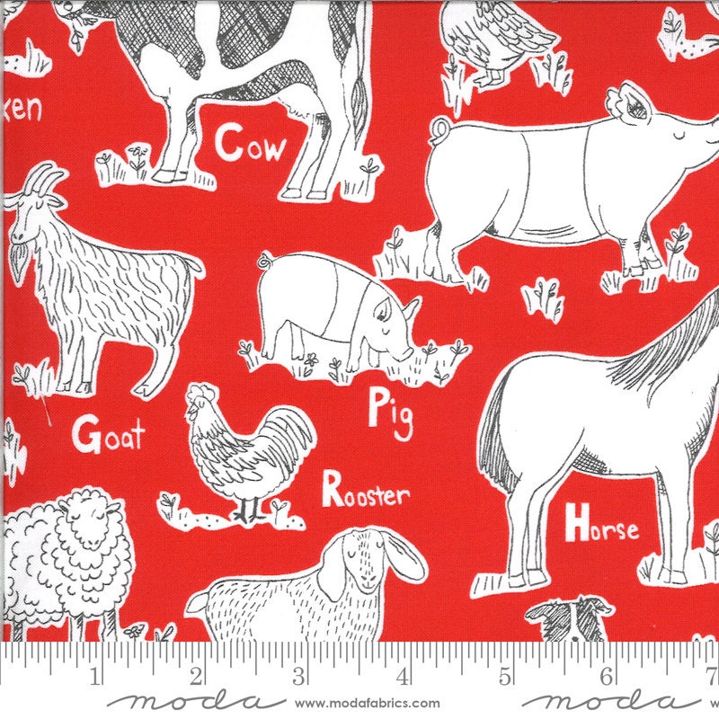 Moda ON THE FARM Quilt Fabric By-the-1/2-yard by Stacy Iest Hsu - 20702 ...