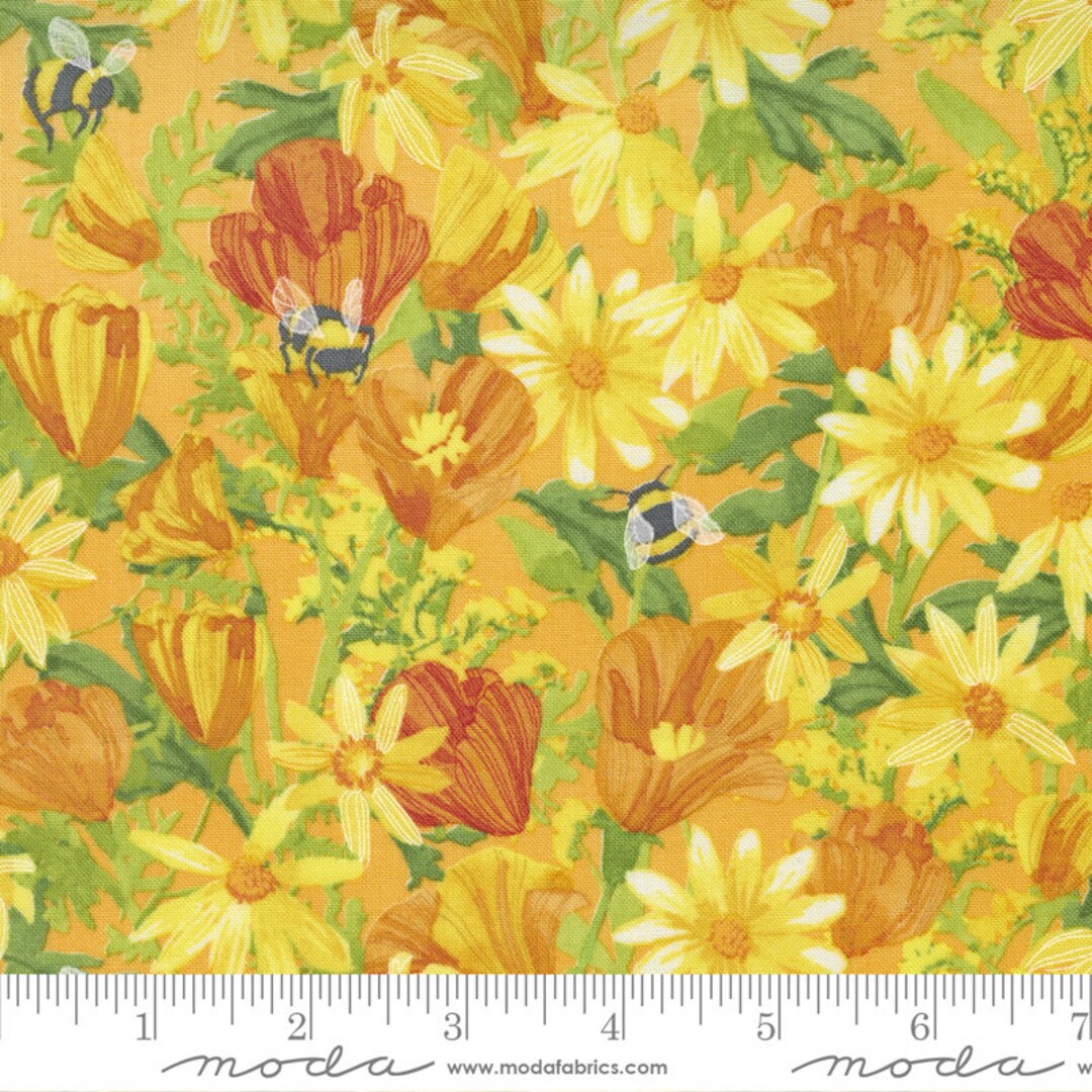 Moda WILD BLOSSOMS Quilt Fabric By-the-1/2-yard by Robin Pickens ...