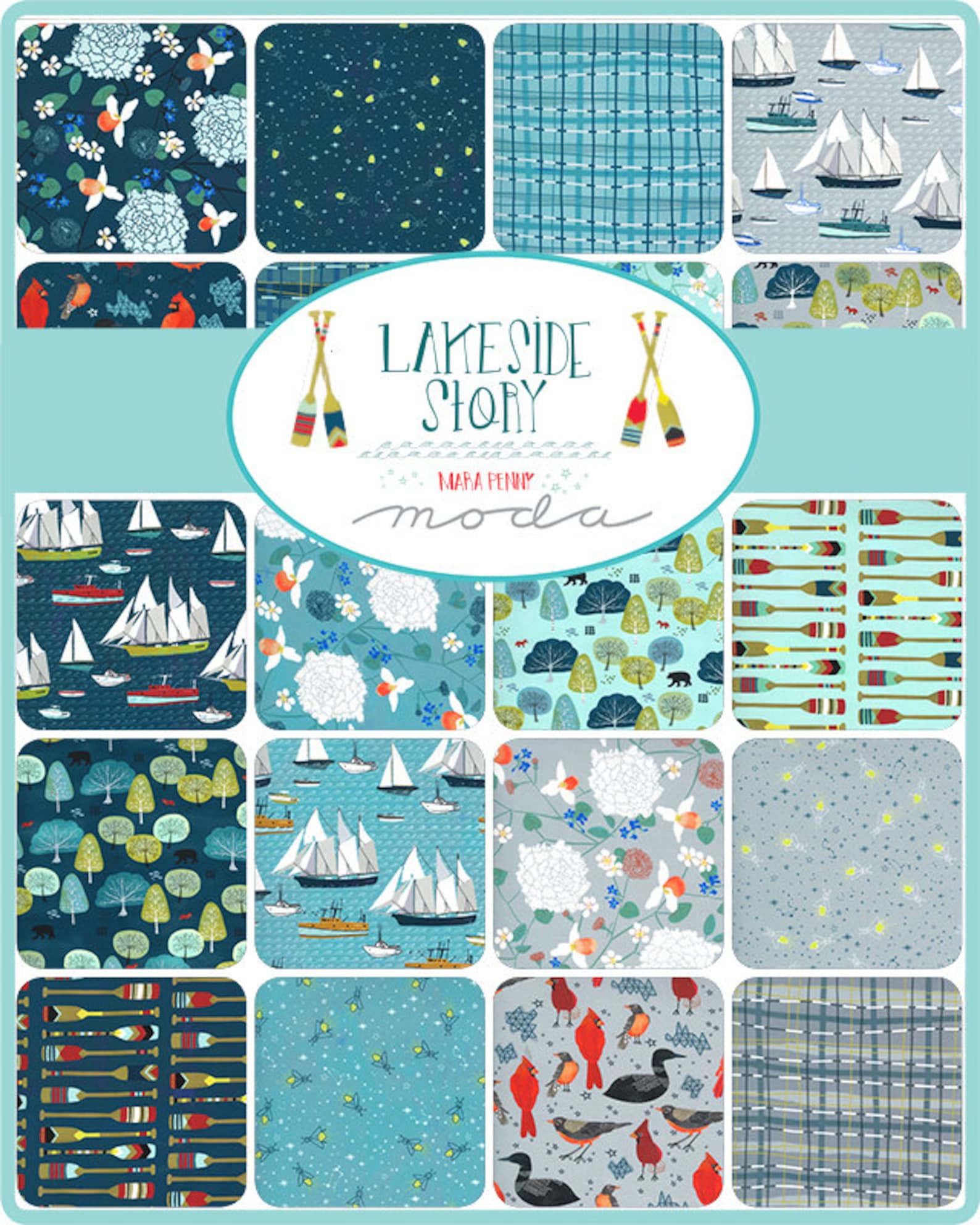 Moda LAKESIDE STORY Quilt Fabric 15 X 44 Panel by - Etsy