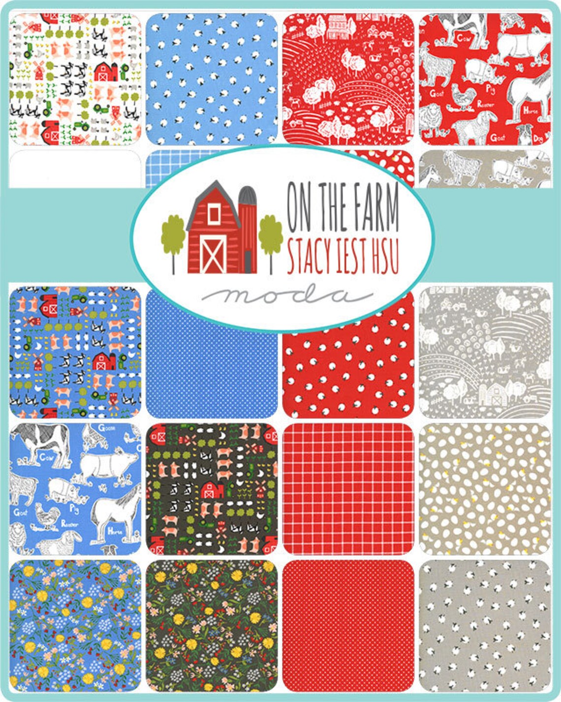 Moda ON THE FARM Quilt Fabric By-the-1/2-yard by Stacy Iest Hsu - 20702 ...