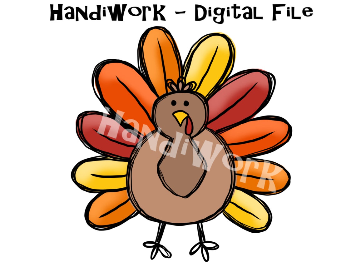Cute Turkey PNG File, Watercolor Turkey, Turkey Sublimation Design ...