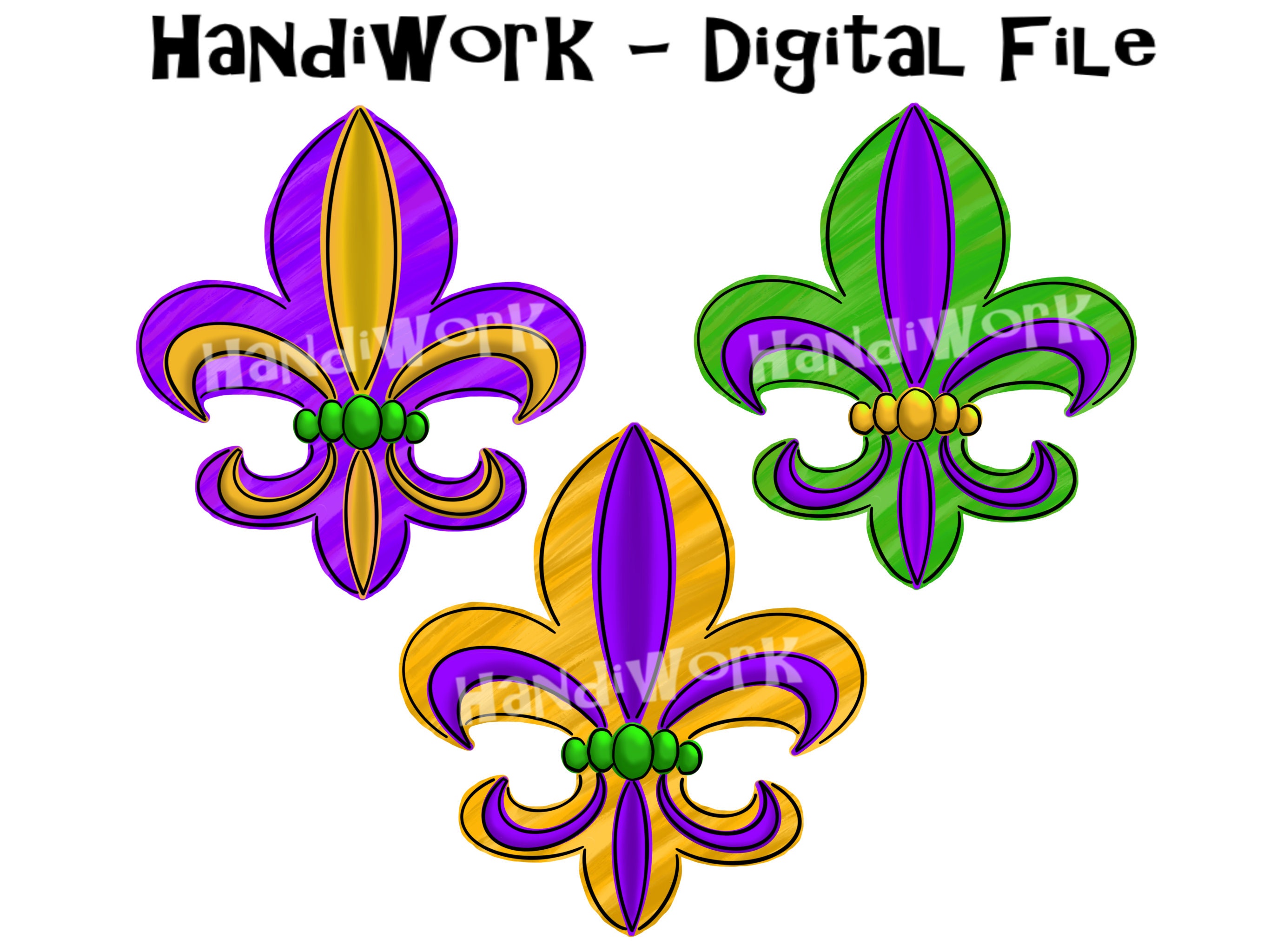 Mardi Gras Fleur De Lis PNG File, Painted Mardi Gras Fleur De Lis Clip ...
