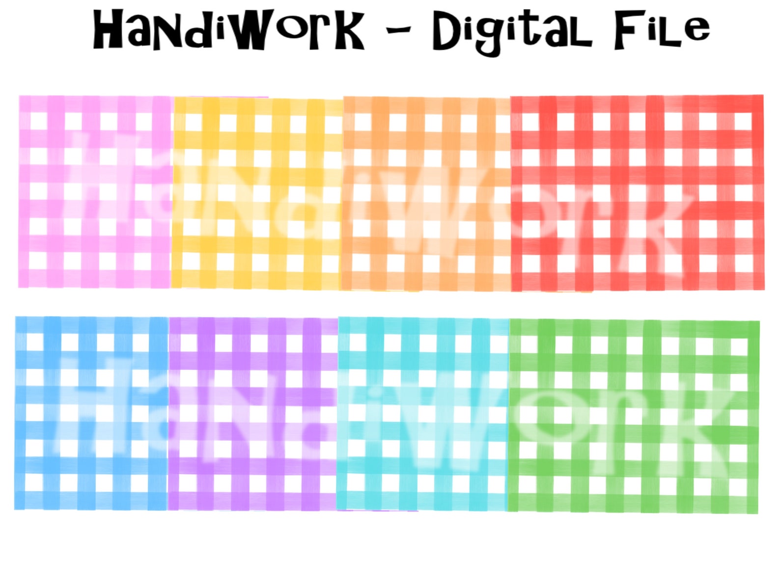 Watercolor Gingham Digital Papers Gingham Backgrounds - Etsy