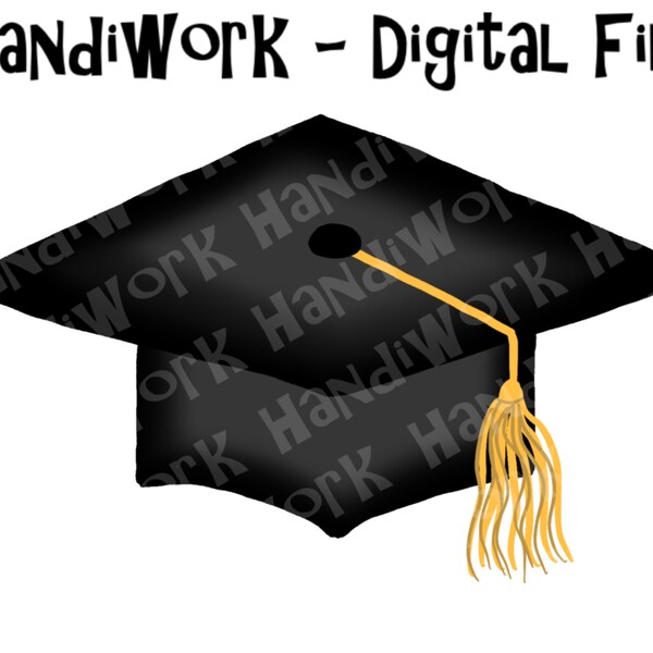 Gold Graduation Cap Png - Etsy