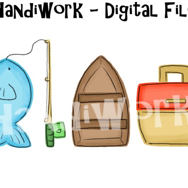 Fishing Clip Art - Etsy