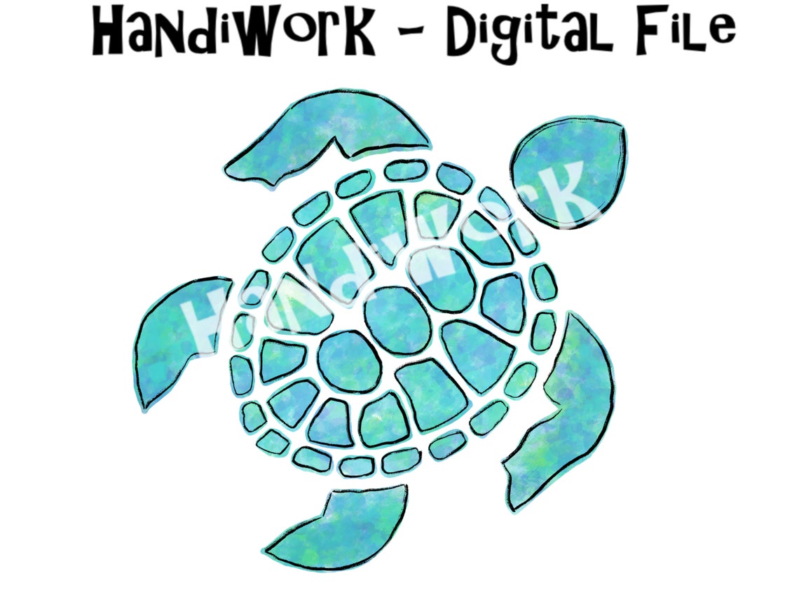Aqua Sea Turtle Png Digital Design Watercolor Green Sea - Etsy