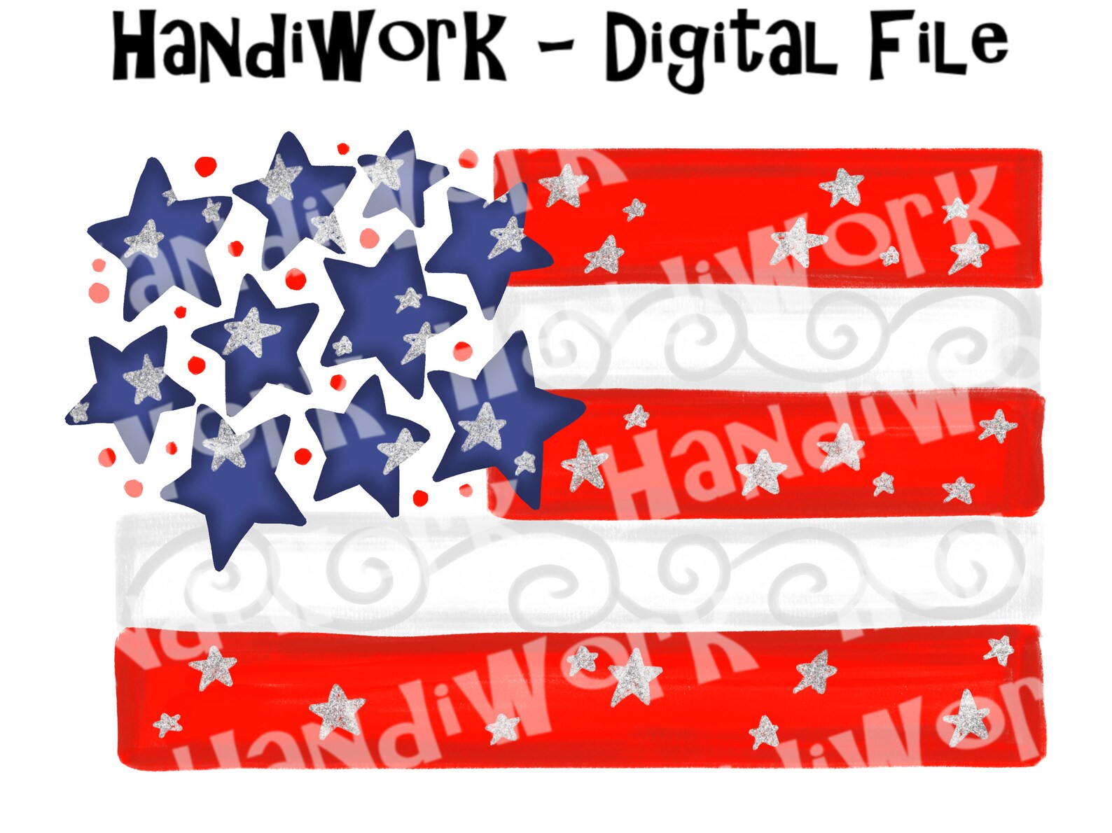 Cute American Flag Girly Png Design Kids American Flag | Etsy