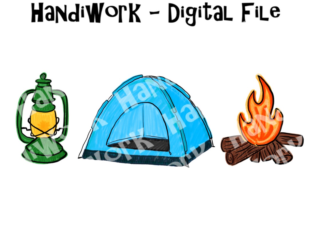 Painted Camping Trio Png Design, Camping Trio Sublimation Design, Kids ...