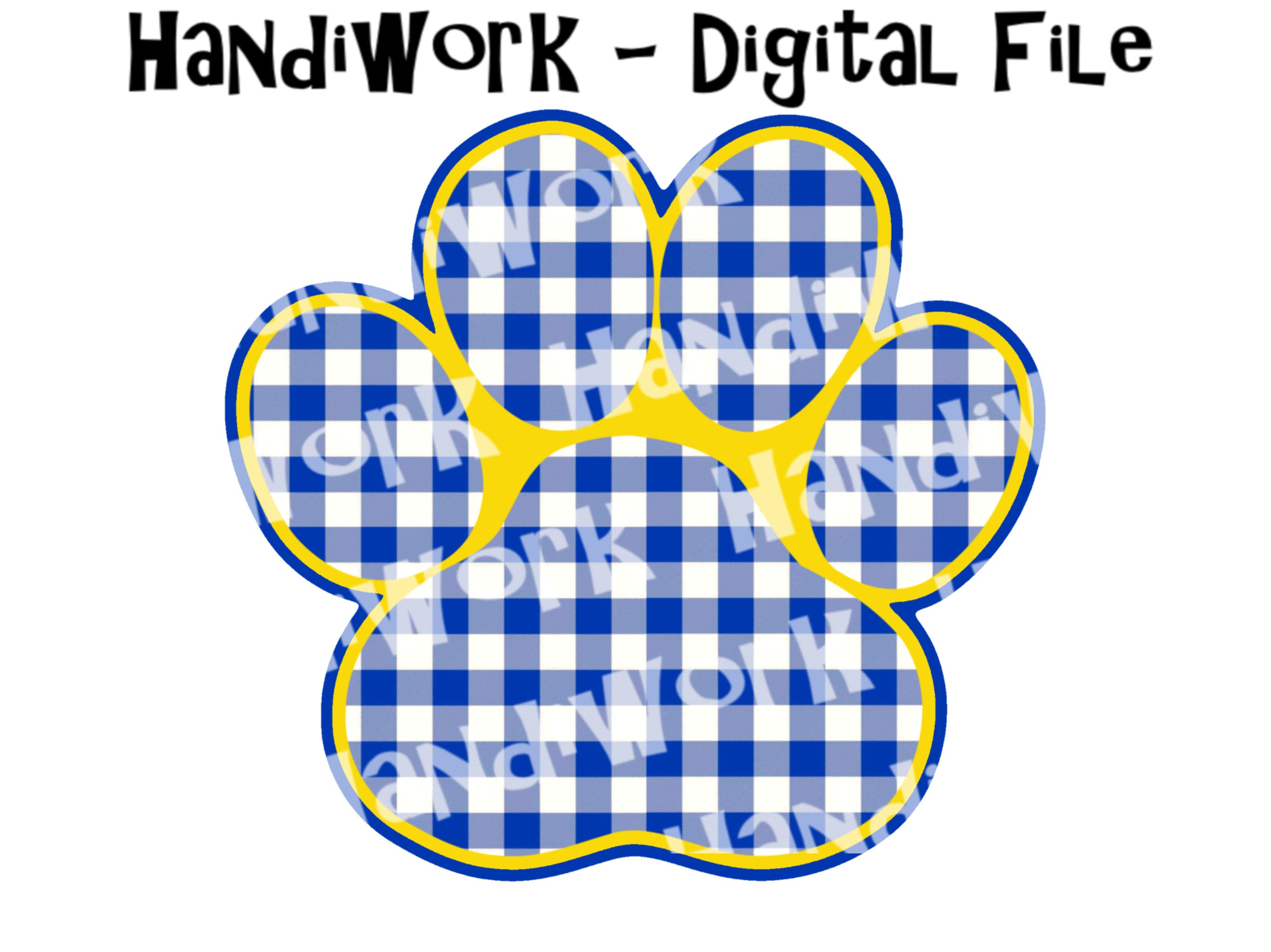 Blue And Yellow Paw Print