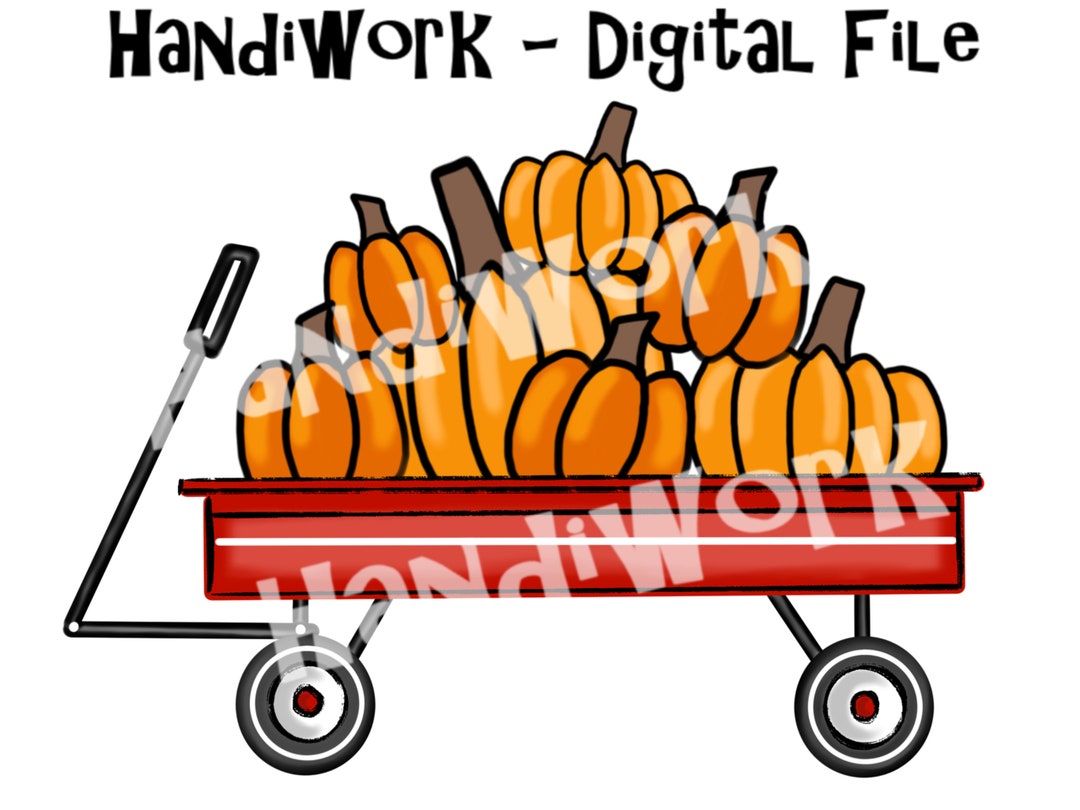 Red Wagon Filled With Pumpkins Png Design, Wagon With Pumpkins ...
