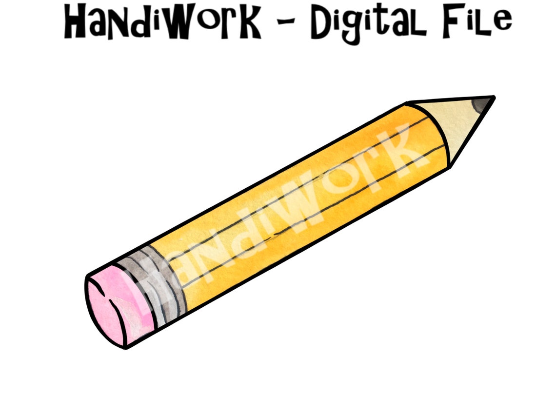 Pencil PNG Design Watercolor Pencil Design Back to School - Etsy