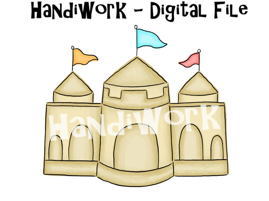 Watercolor Sandcastle Png Design, Sandcastle Sublimation Design, Hand ...