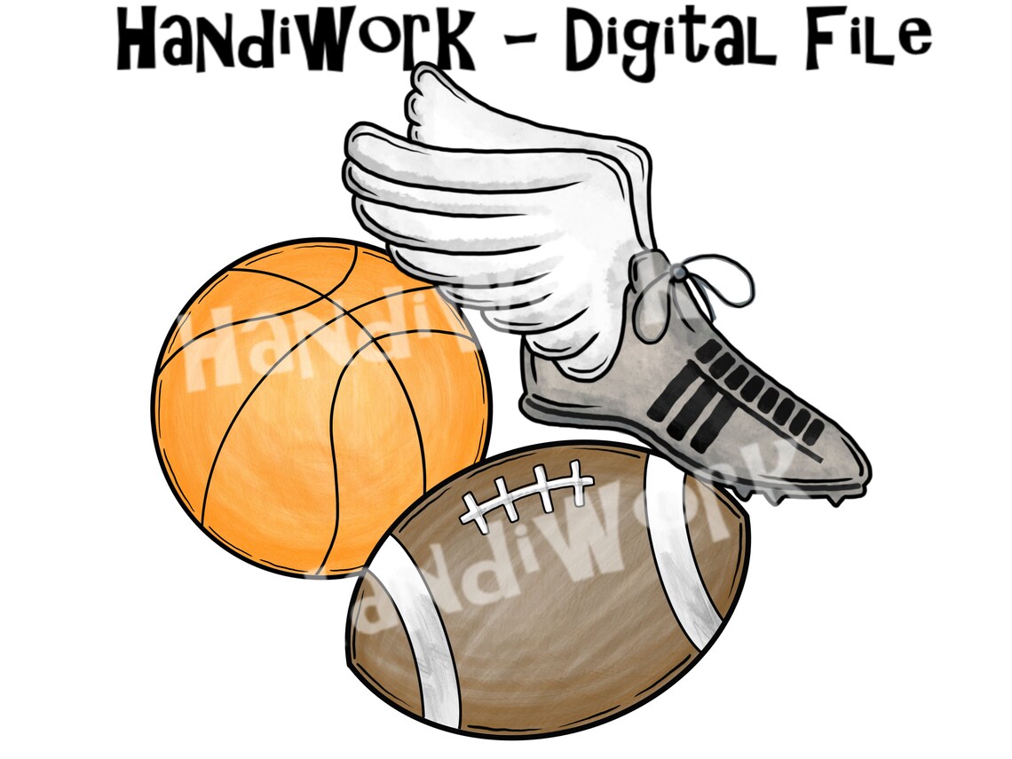 Football Basketball and Track Png Design Sports Trio Design - Etsy