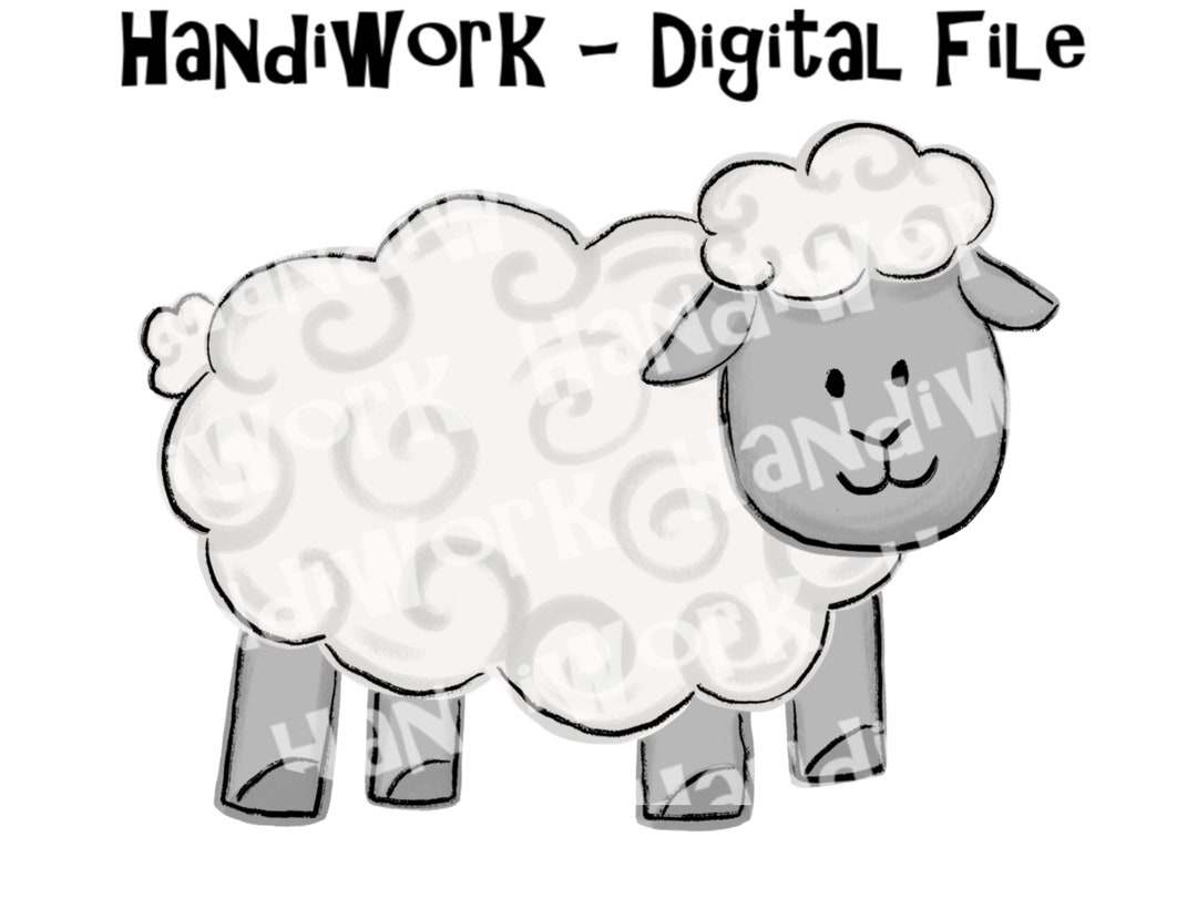 Cute Sheep Painted Digital Design, Kids Sheep Png Design, Farm Animal ...
