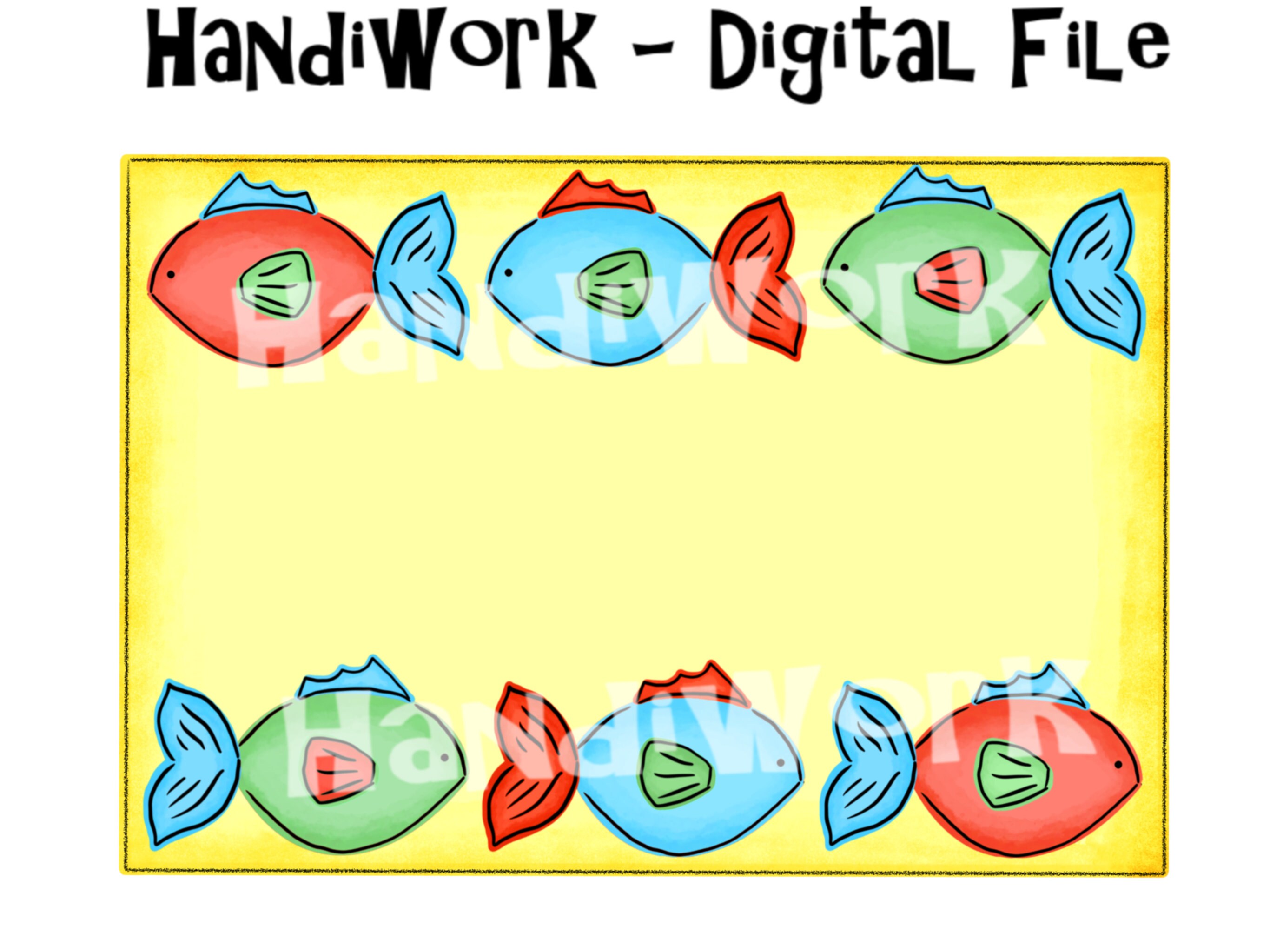 Colorful fish kids png design with name personalized kids | Etsy