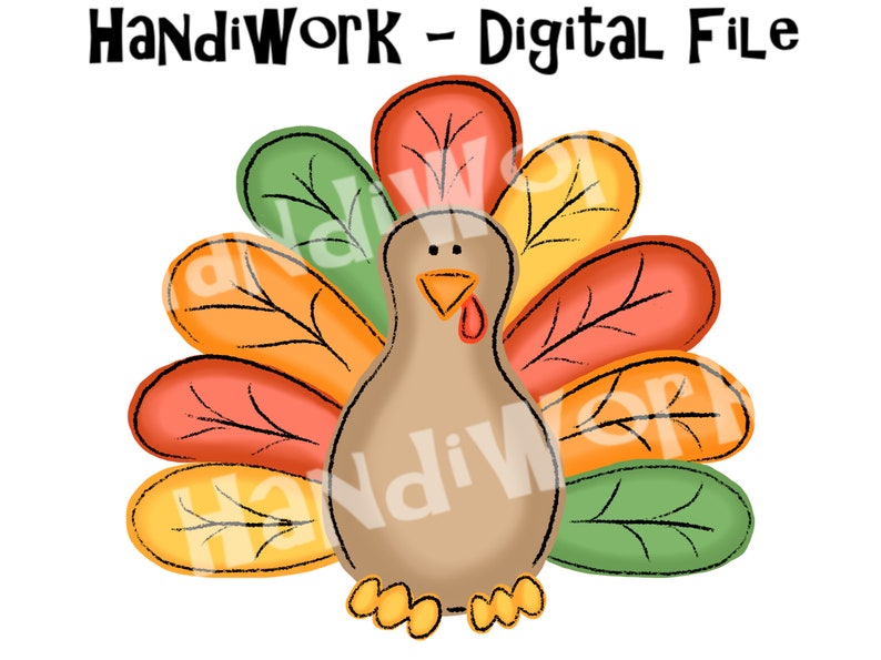Colorful Kids Thanksgiving Turkey Png Design, Simple Turkey Sublimation ...