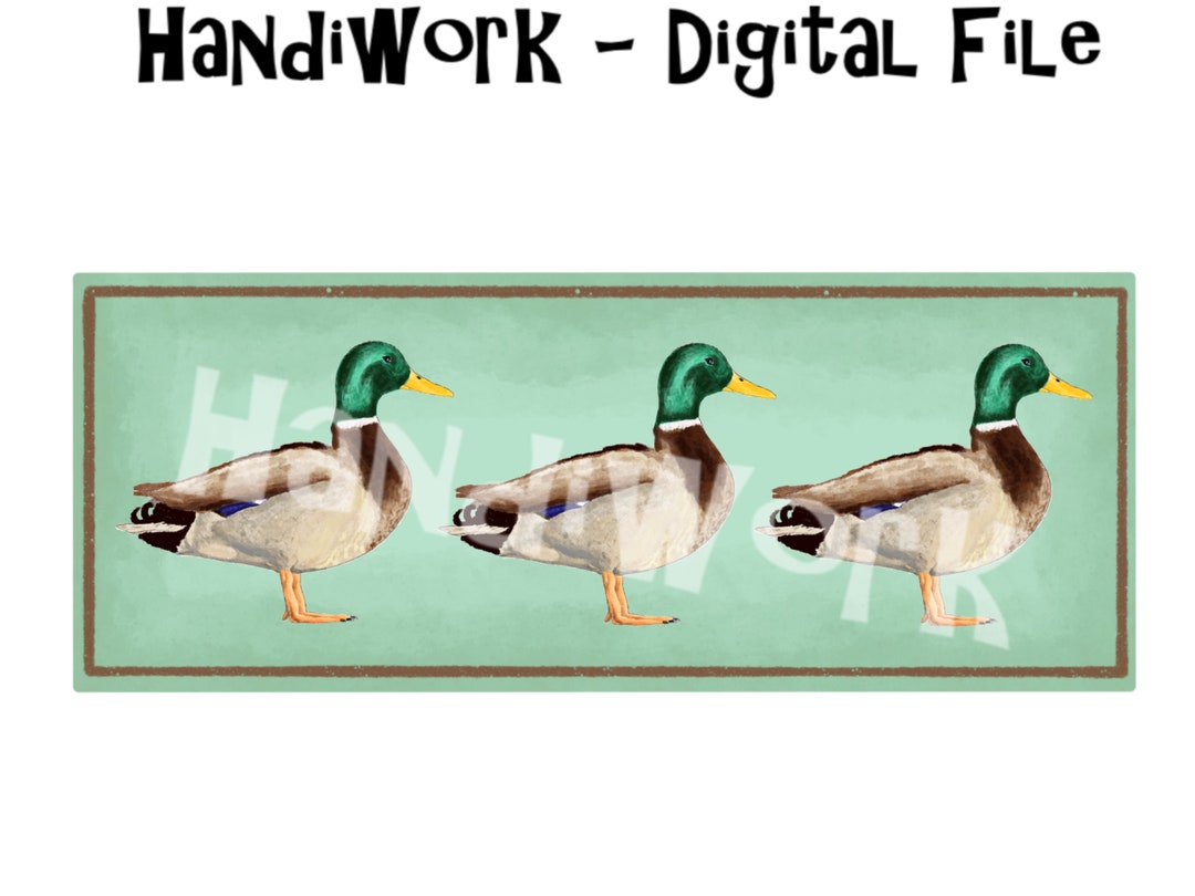 Mallard Duck Trio Png Design, Watercolor Duck Trio Sublimation ...