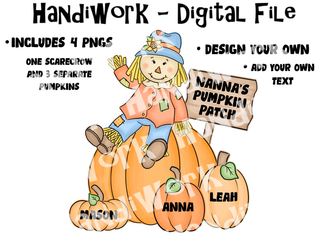 Scarecrow With Pumpkins Png Design, Personalized Grandmother Fall Shirt ...