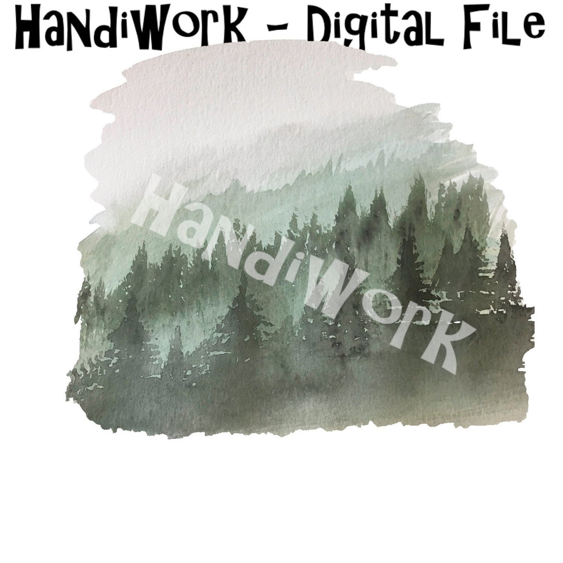 Watercolor Tree Forrest PNG Design Watercolor Tree | Etsy