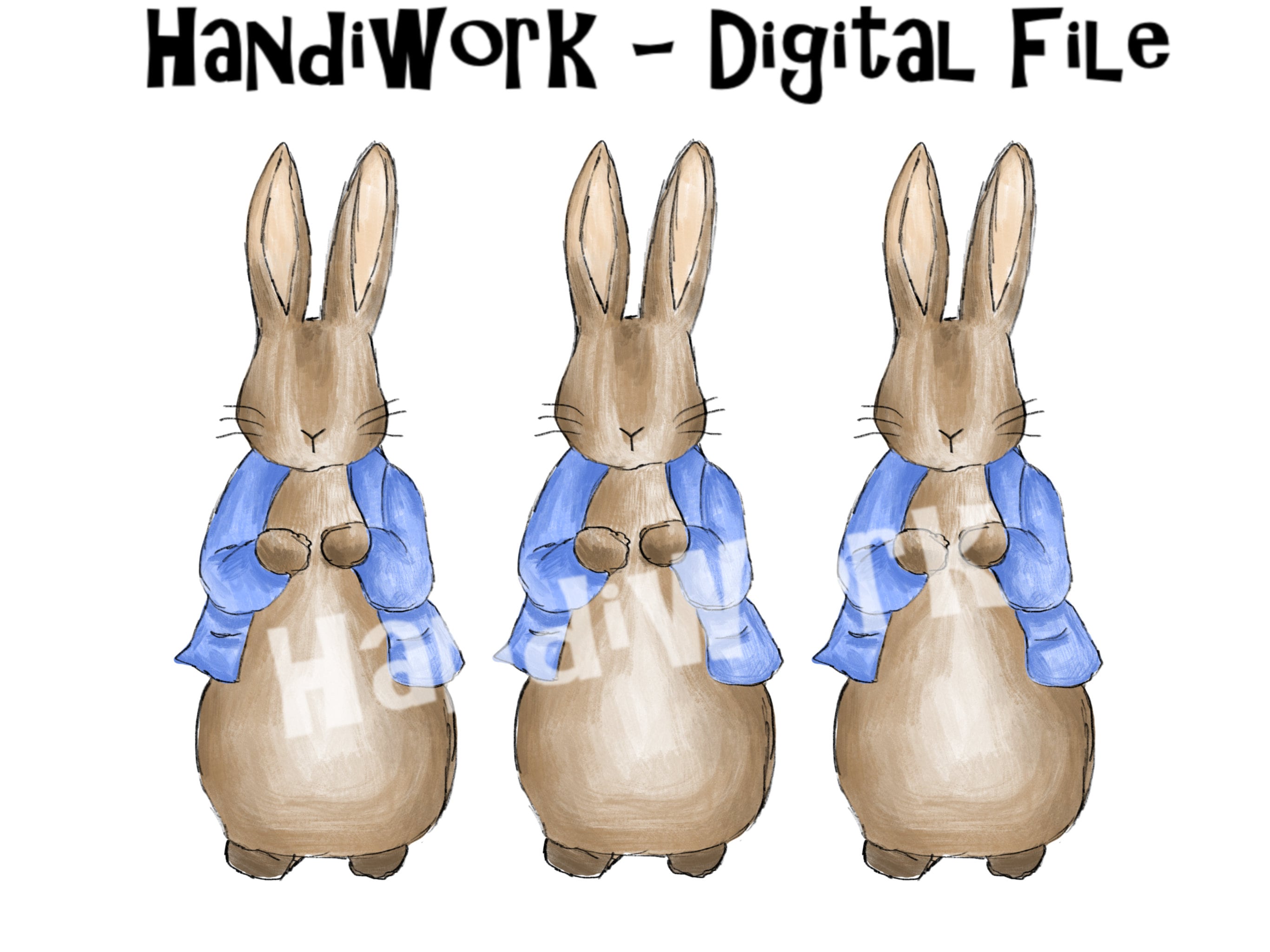 Brown Rabbit With Blue Jacket Png Design, Watercolor Rabbit With Blue ...