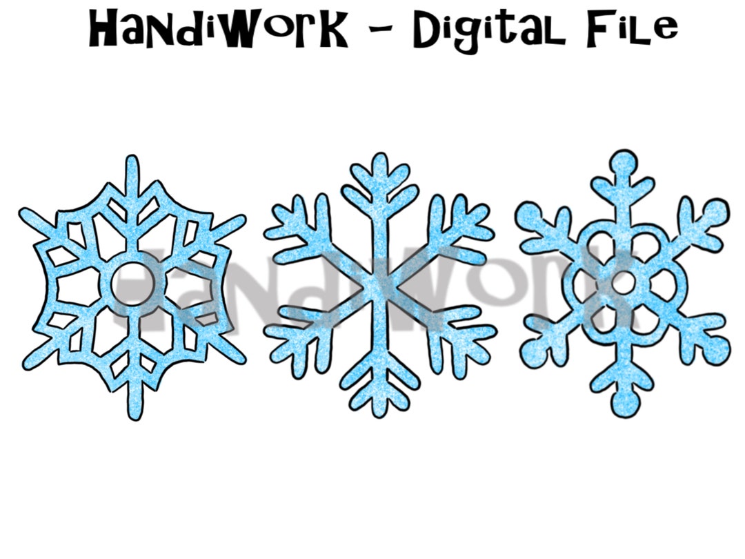 Glitter Snowflakes Trio PNG File, Blue Snowflake Clip Art, Glitter ...