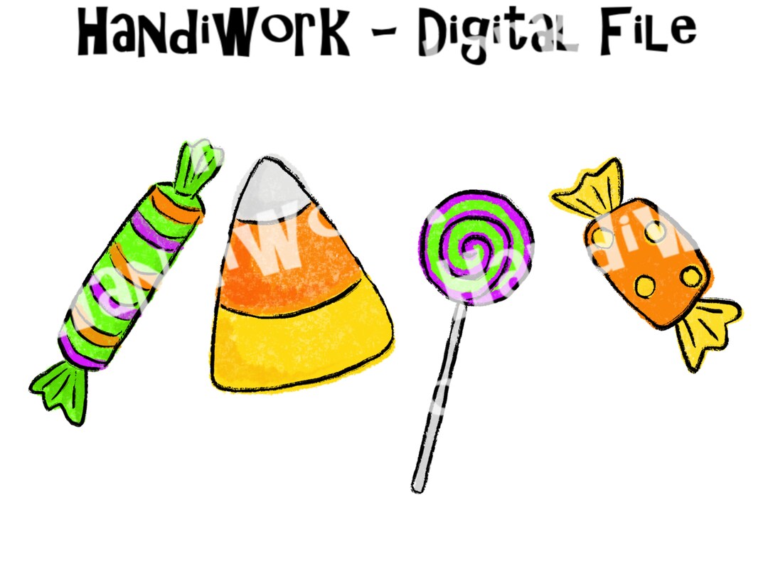 Halloween Candy Clip Art Png Design, Trick or Treat Candy Sublimation ...