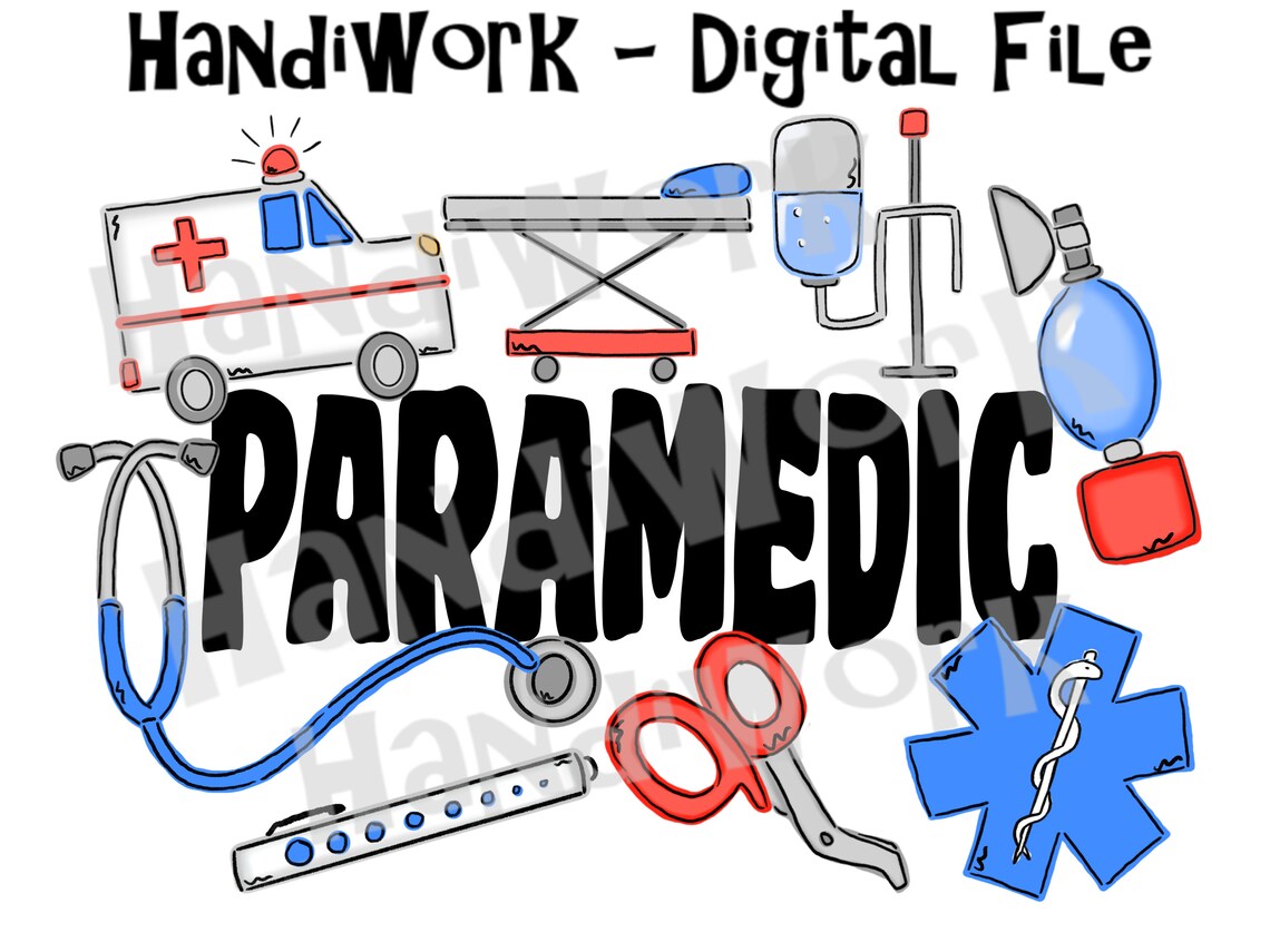 Cute Paramedic Png Design, Paramedic Sublimation Png, Watercolor ...