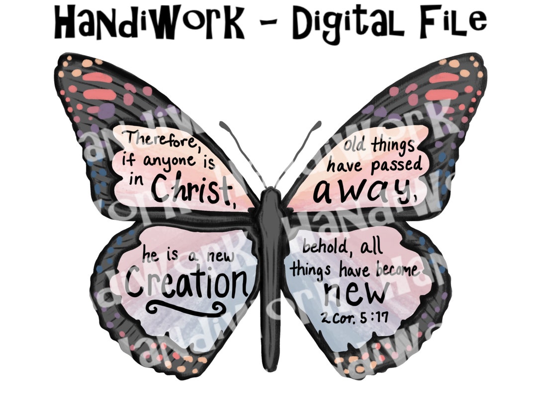 Watercolor Butterfly Png, Christian Butterfly With Verse Sublimation, 2 ...
