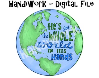 He's Got the Whole World in His Hands Christian Quote - Etsy