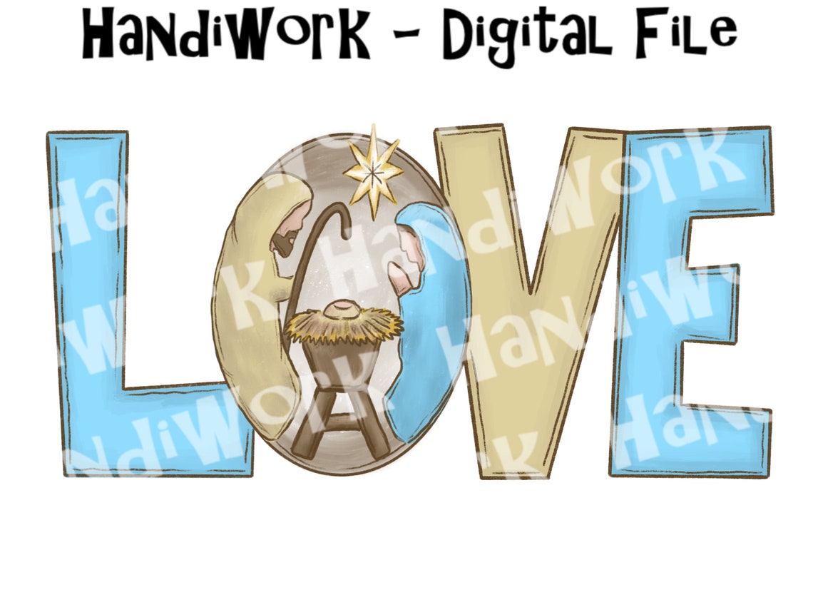 Nativity Watercolor PNG File Love Nativity Design Nativity | Etsy