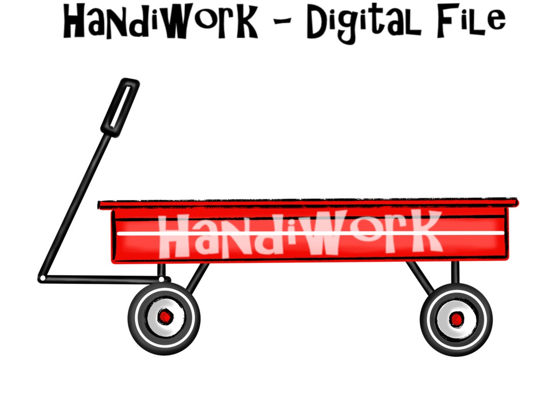 Red Wagon Png Design, Hand Painted Red Wagon Sublimation, Red Wagon ...