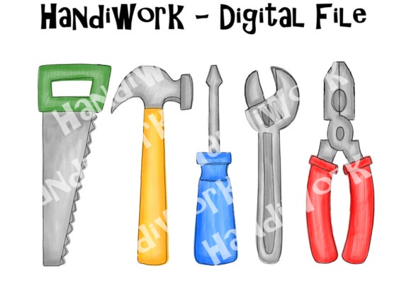 Watercolor Tools Png Design Cute Boy Tools Sublimation - Etsy