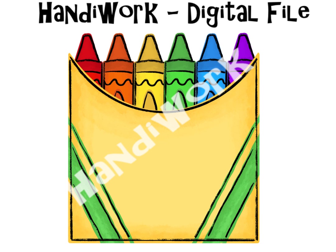 Watercolor Crayon Box With Crayons Png Design, Crayon Box Sublimation ...